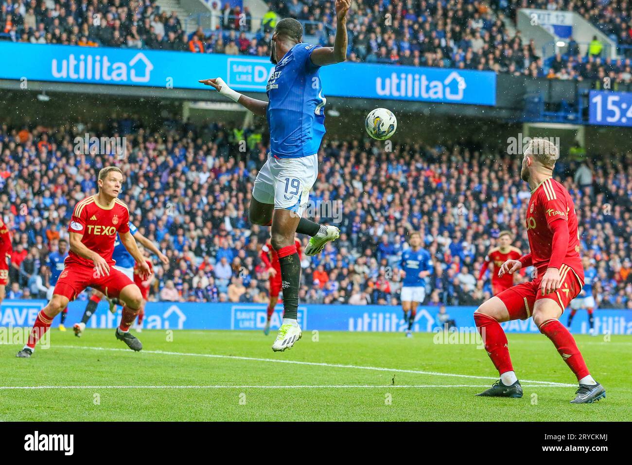 30 Sept 23. Glasgow, UK. Rangers FC play Aberdeen FC at Ibrox Stadium ...