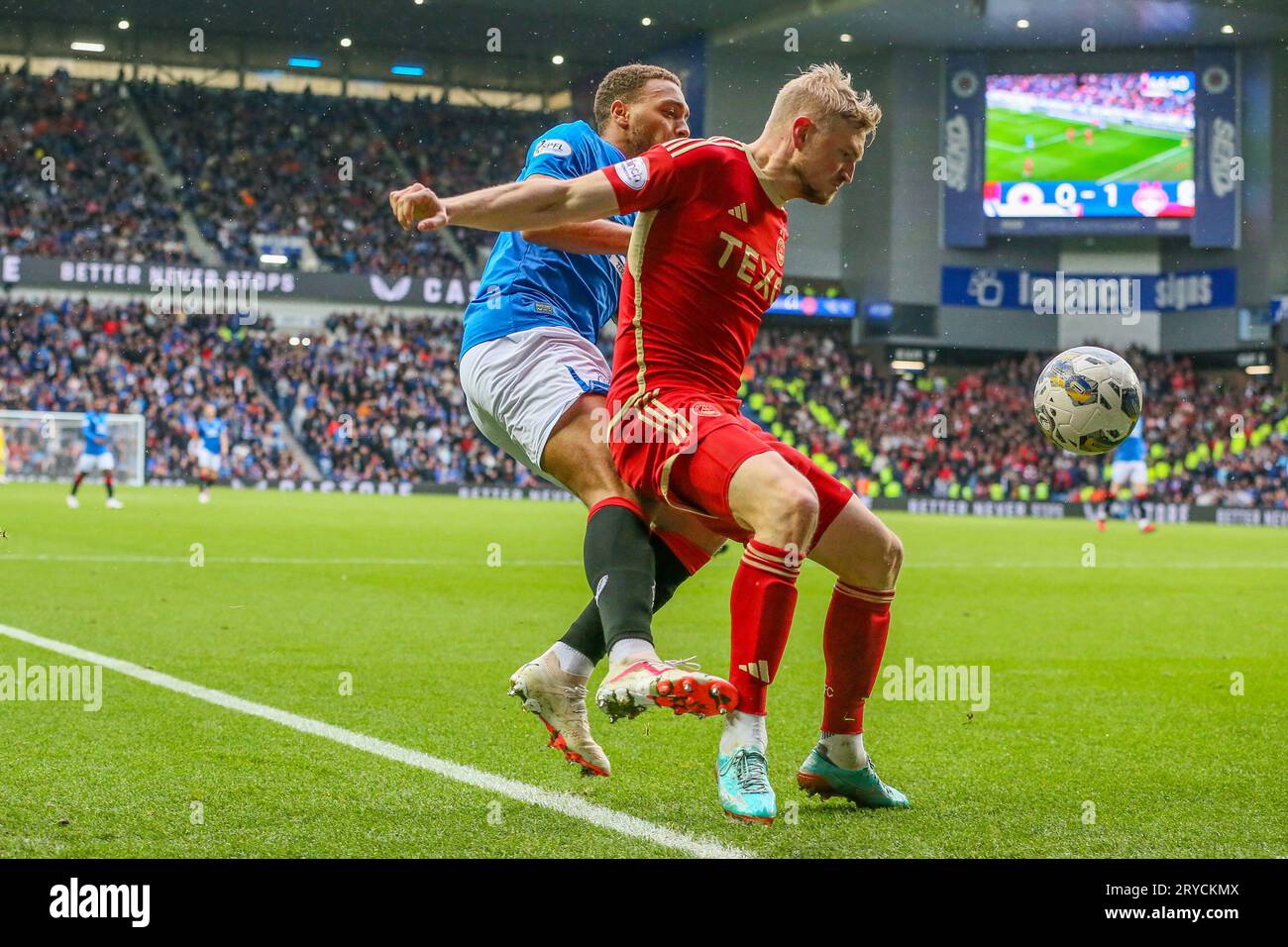 30 Sept 23. Glasgow, UK. Rangers FC play Aberdeen FC at Ibrox Stadium ...