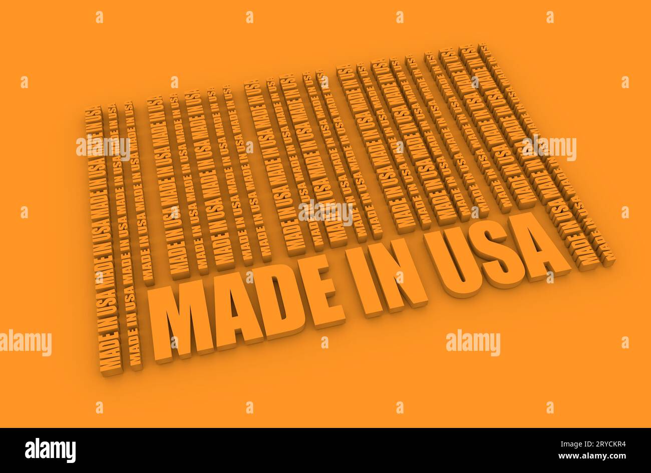 Made in USA text and bar code from same words Stock Photo - Alamy
