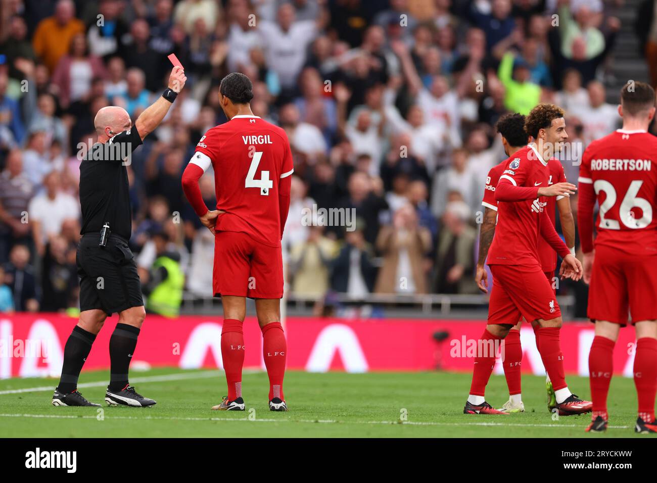 Football action sent off red card tackle hi-res stock photography and ...