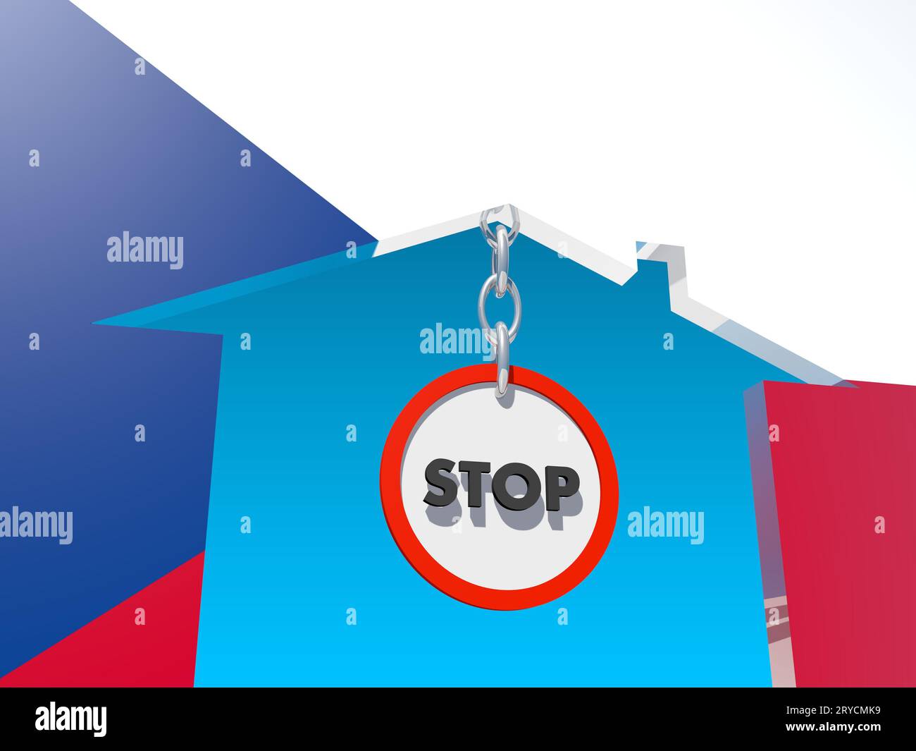 Road stop sign in home icon textured by czech flag Stock Photo - Alamy