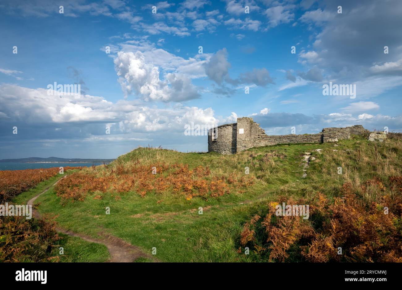 Ruins of a Defensive Sea Battery, Penrhos Coastal Park, Holyhead, Wales ...