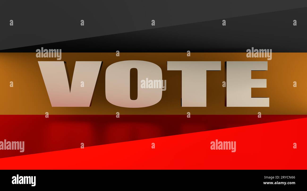 Vote text on germany flag background Stock Photo - Alamy