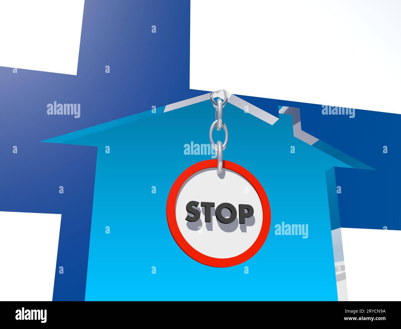 Road stop sign in home icon textured by finland flag Stock Photo - Alamy