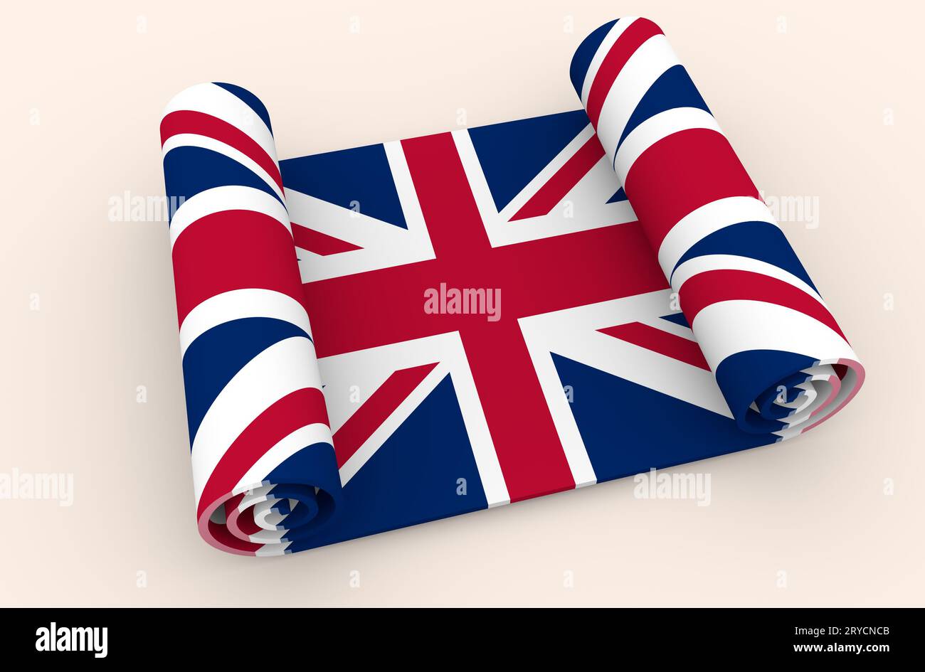Paper scroll textured by Great Britain flag Stock Photo - Alamy
