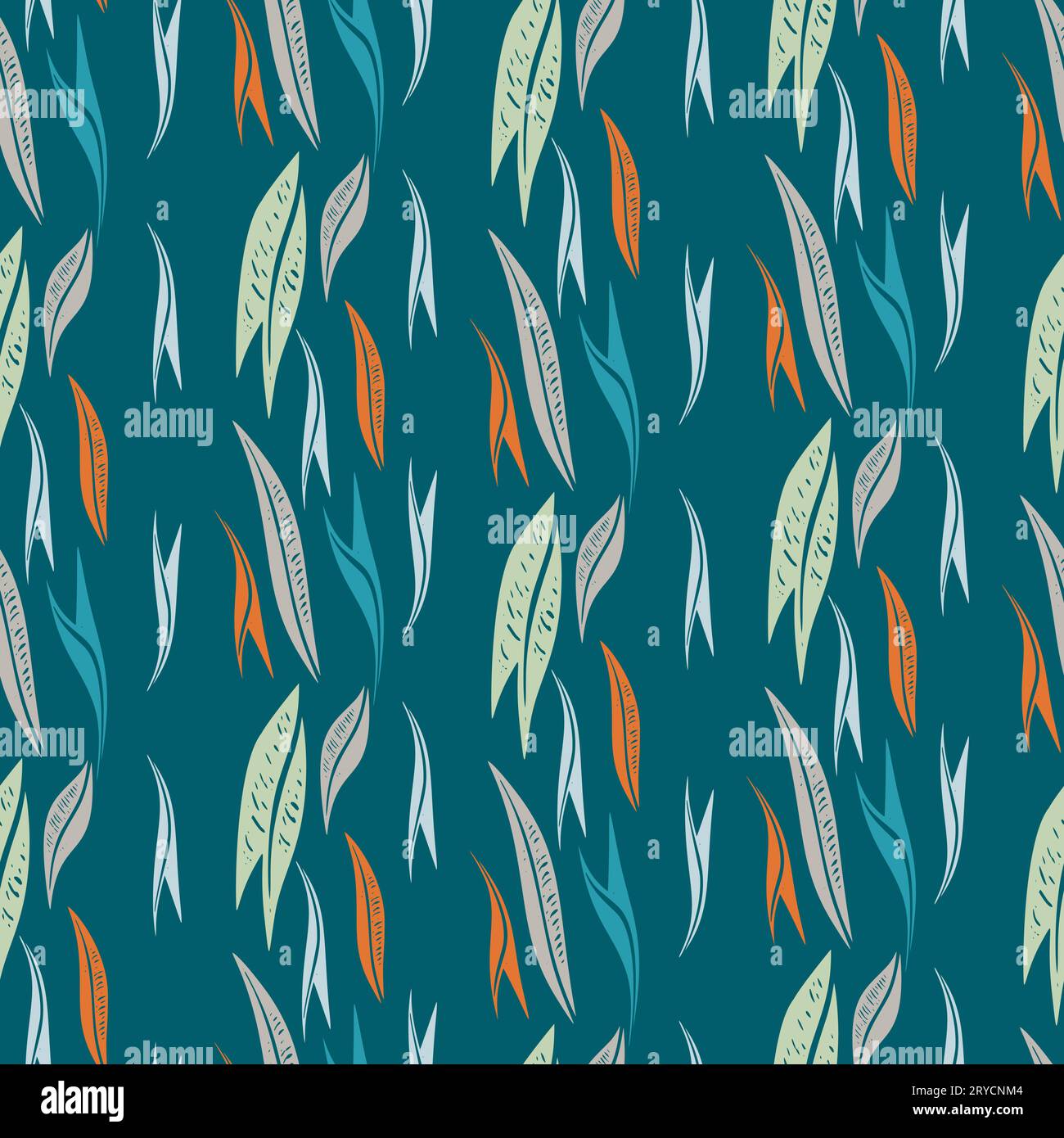 Modern blue abstract stylized vector simple graphic design seamless ...