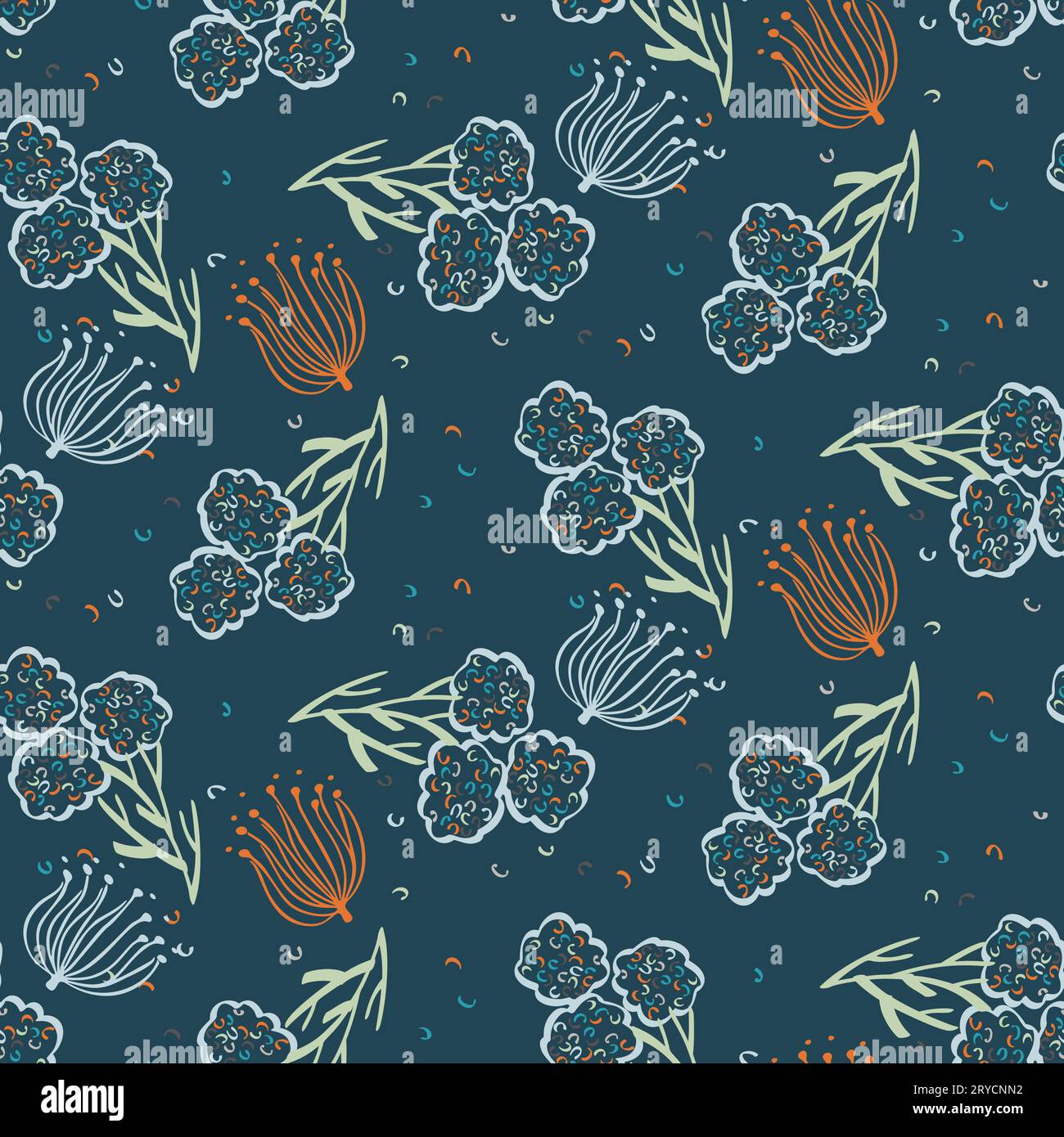 Modern blue abstract stylized vector simple graphic design seamless ...