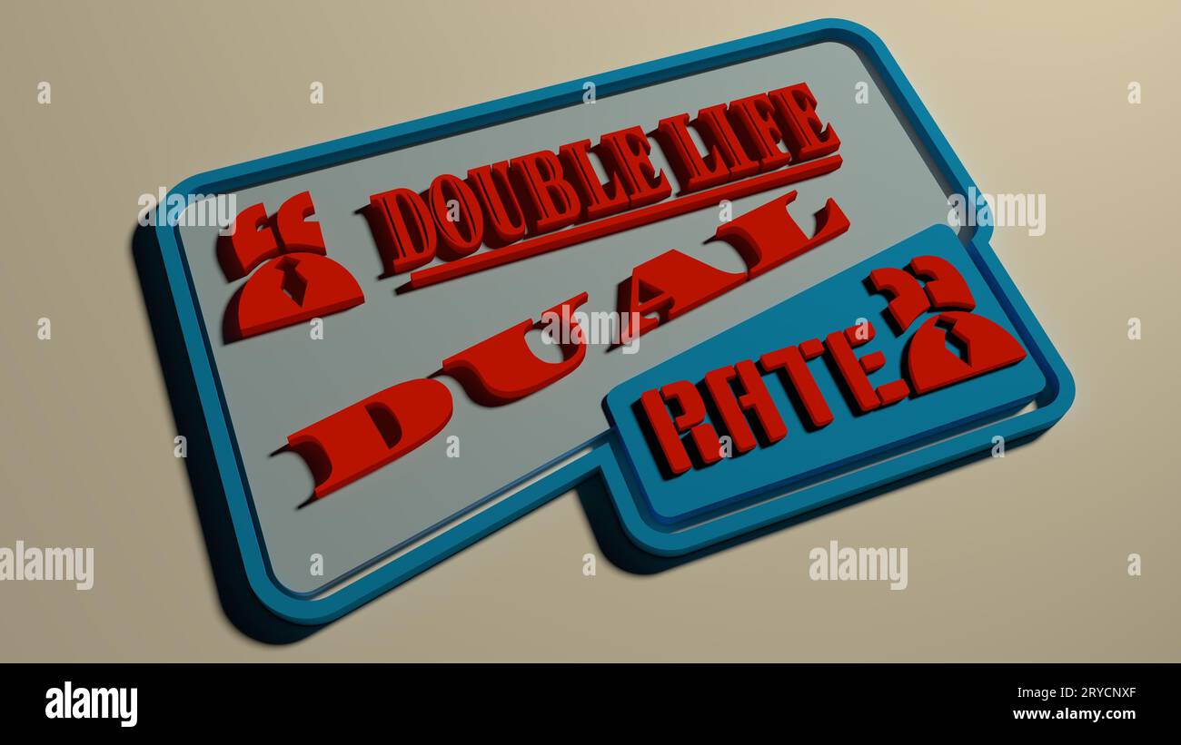 Text bubble. Motivation quote double life dual rate Stock Photo - Alamy