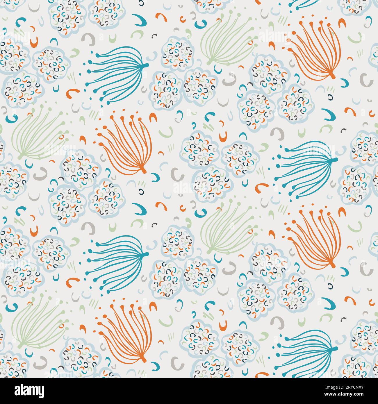 Modern blue abstract stylized vector simple graphic design seamless ...