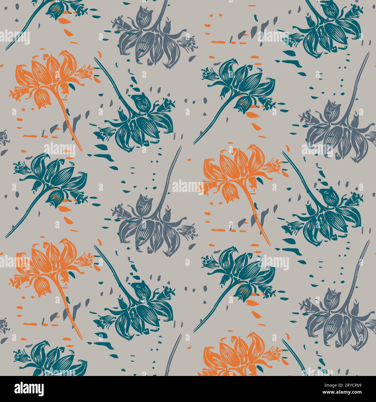 Modern blue abstract stylized vector simple graphic design seamless ...