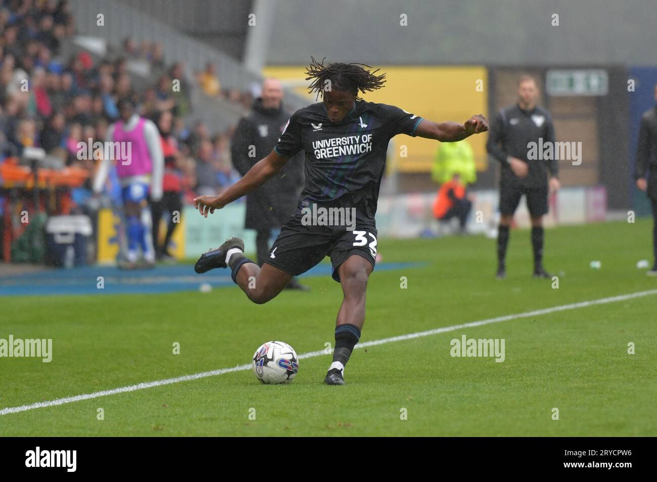 Shrewsbury, England. 30th Sep 2023. Charlton Athletic's Nathan Asiimwe ...