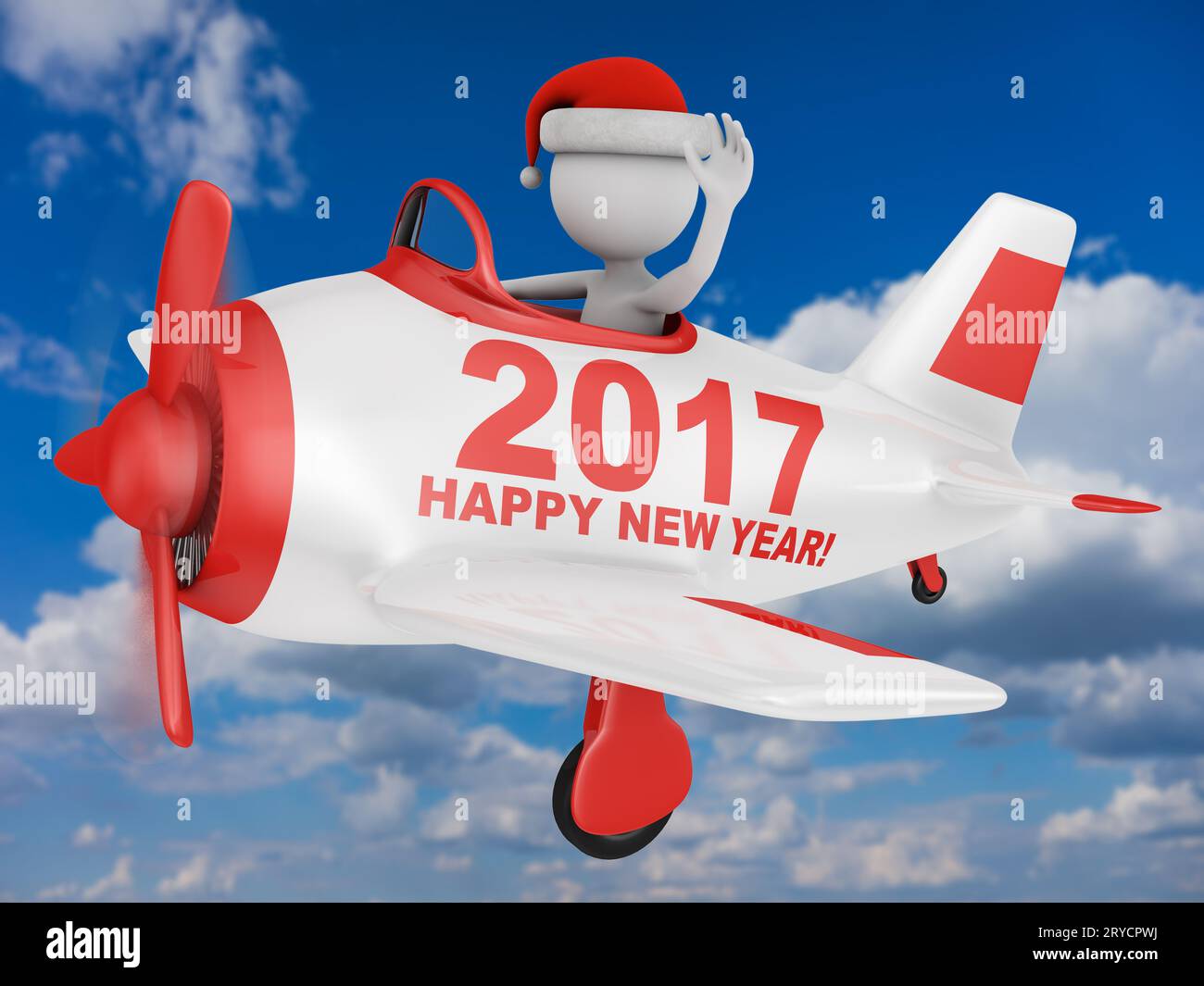 Santa in plane Happy New Year 2017 Stock Photo - Alamy