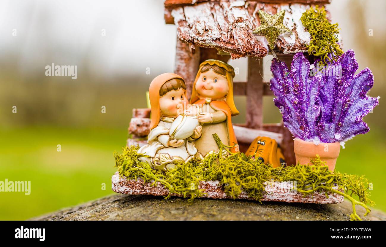 Vivid colors of Christmas Nativity scene Stock Photo - Alamy