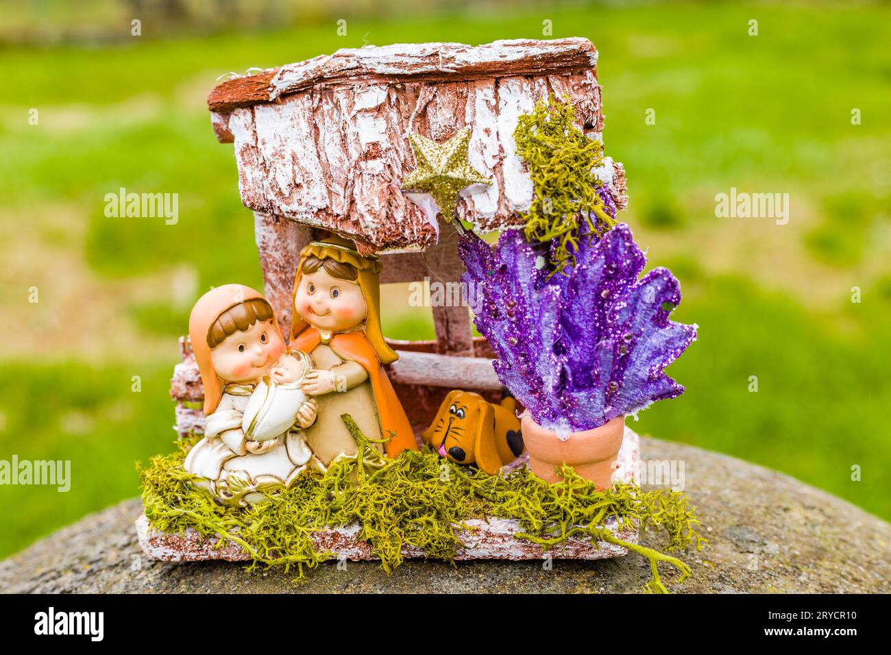 Vivid colors of Christmas Nativity scene Stock Photo - Alamy
