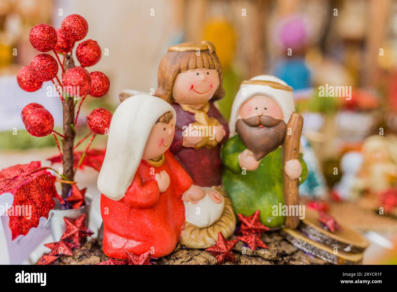 Vivid colors of Christmas Nativity scene Stock Photo - Alamy