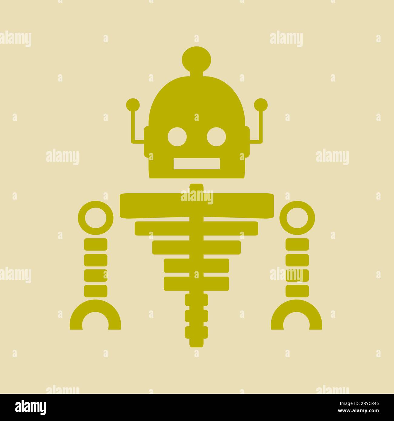 Cute vintage robot skeleton. Robotics industry relative image Stock ...