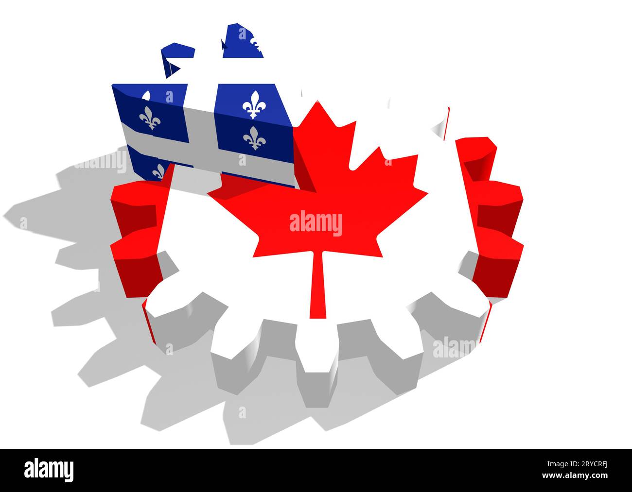 Canada flag on gear, Quebec as part of cogwheel Stock Photo - Alamy