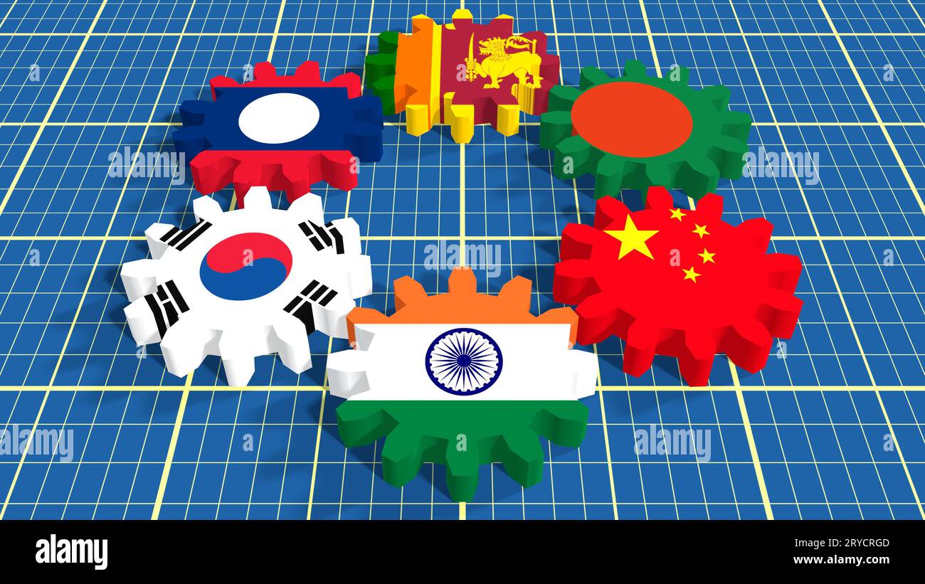 Asia pacific flag hi-res stock photography and images - Alamy