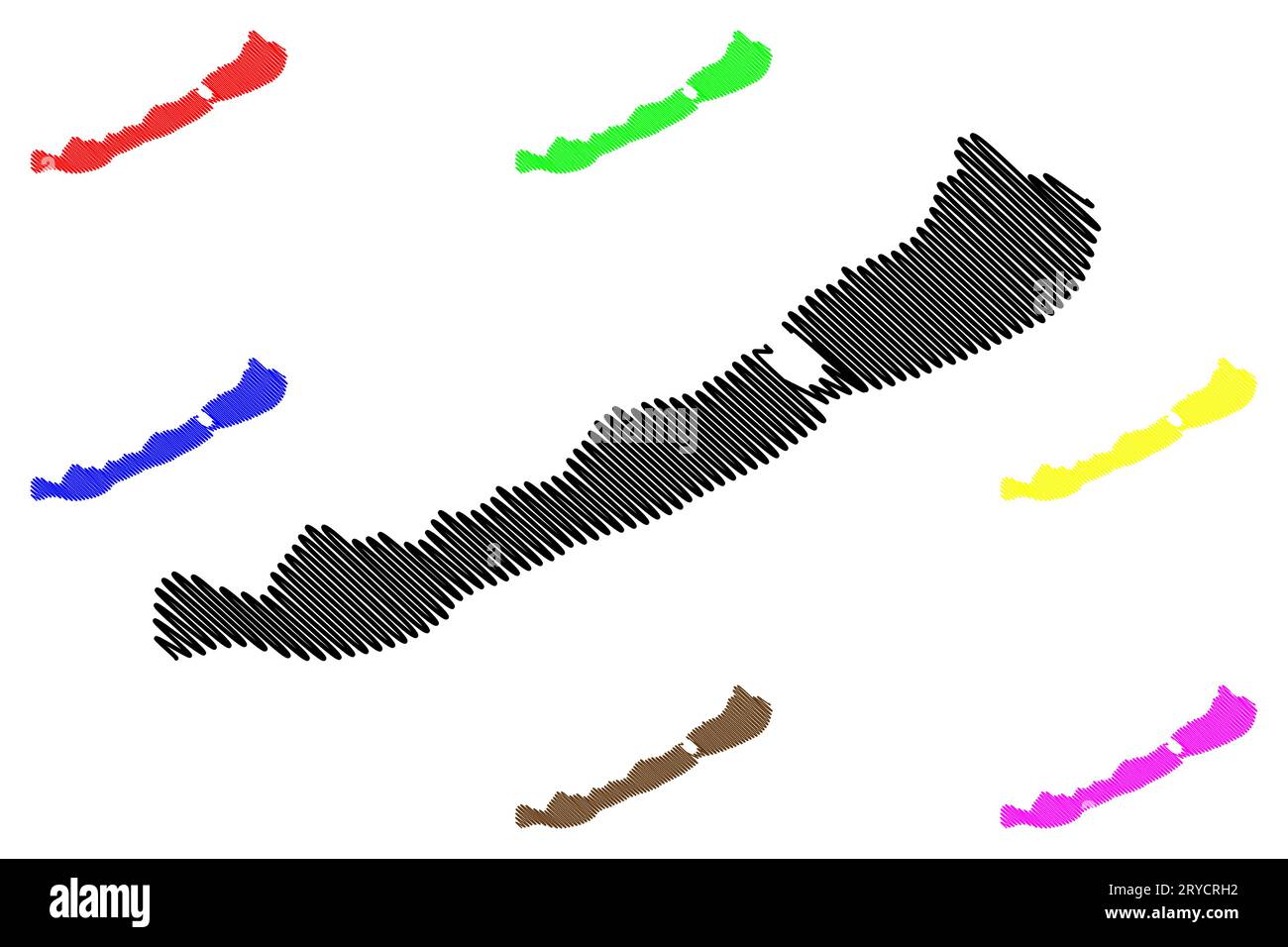 Lake Balaton (Hungary) map vector illustration, scribble sketch Balaton ...