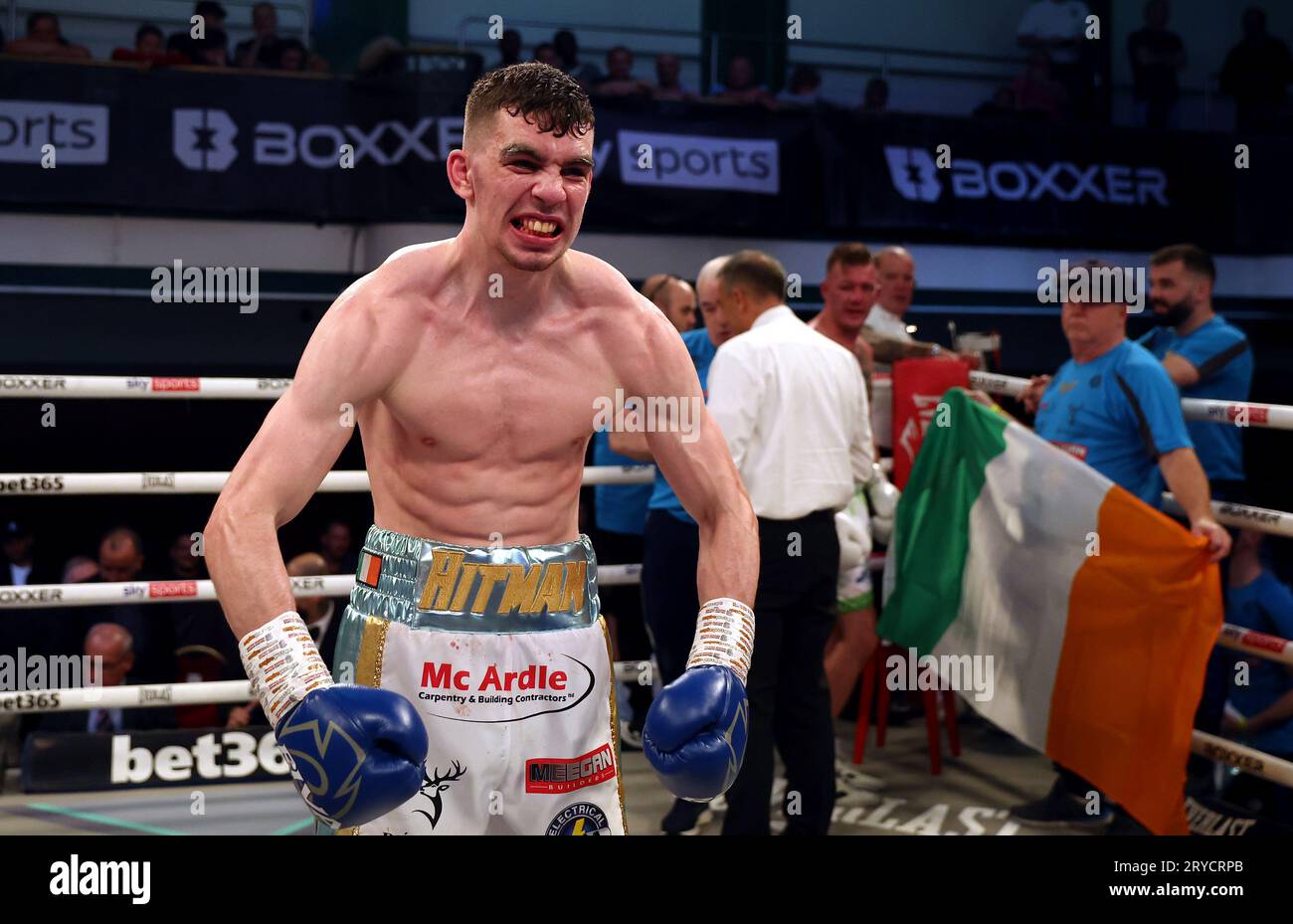 Stephen McKenna celebrates beating Darren Tetley at York Hall, London ...
