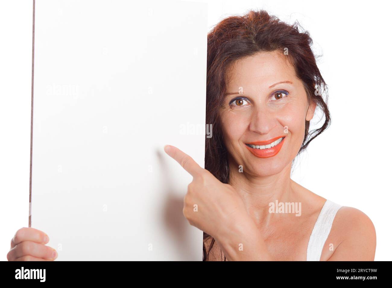 Woman pointing at blank board Stock Photo - Alamy Woman pointing at blank board Stock Photo - Alamy