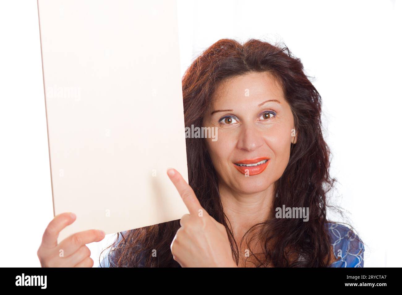 Woman pointing at blank board Stock Photo - Alamy Woman pointing at blank board Stock Photo - Alamy