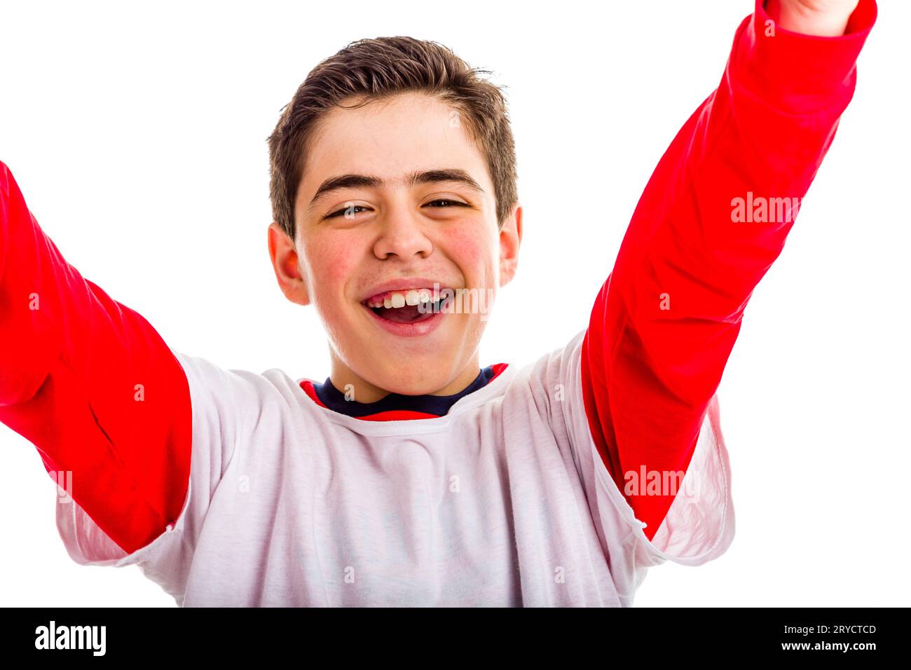 Caucasian boy offering a hug Stock Photo - Alamy