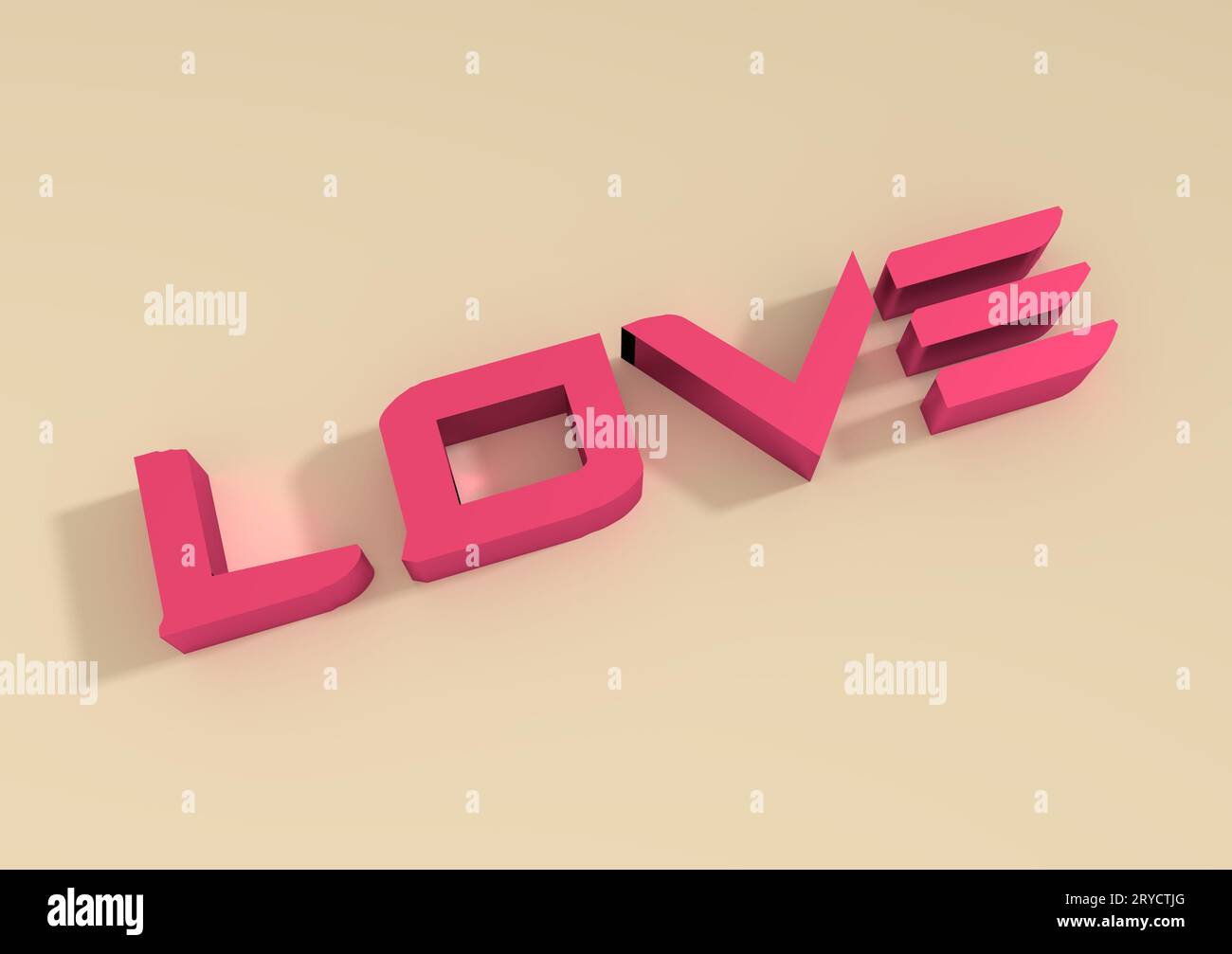 San Valentine card with LOVE word in 3D effect Stock Photo - Alamy