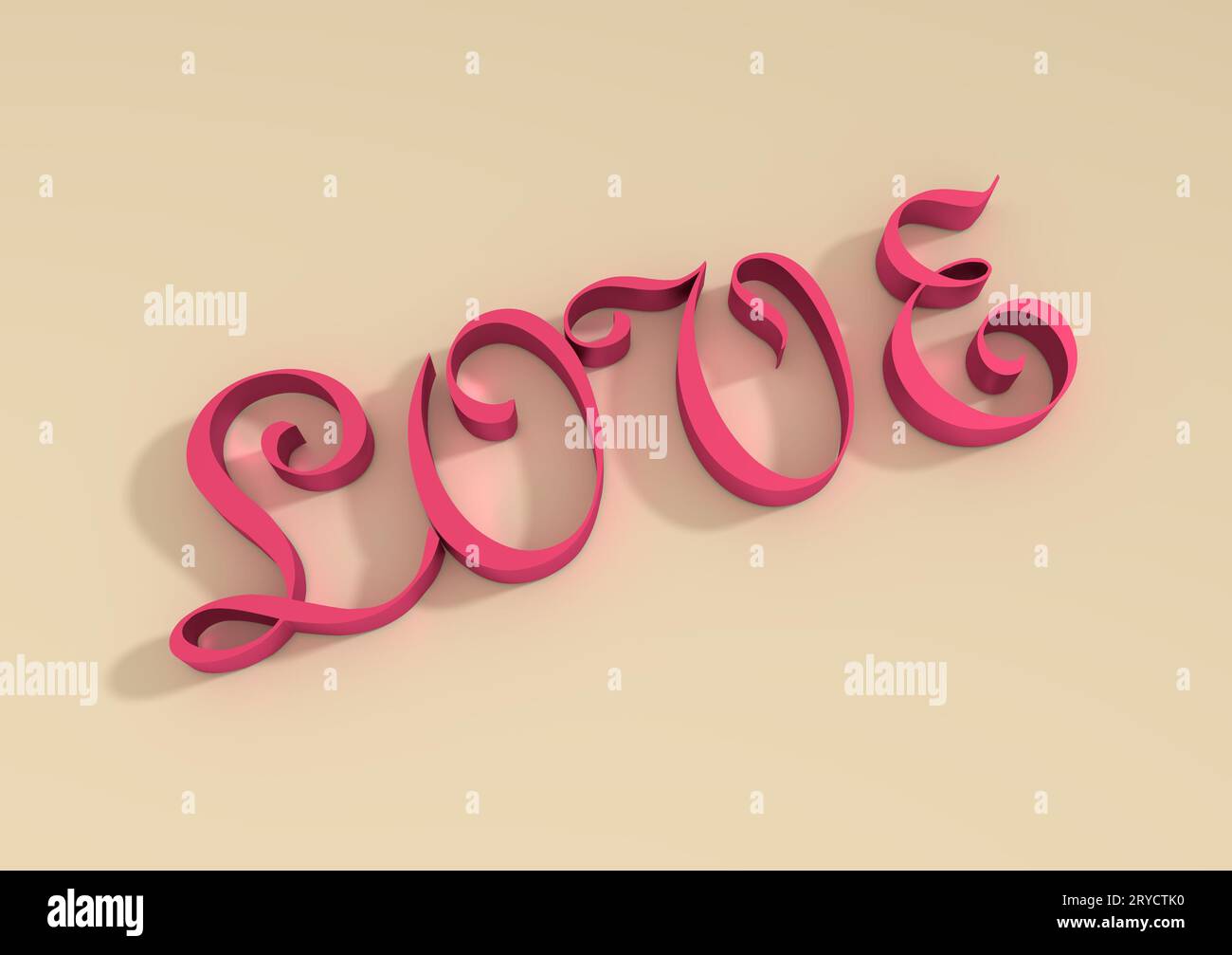 San Valentine card with LOVE word in 3D effect Stock Photo - Alamy