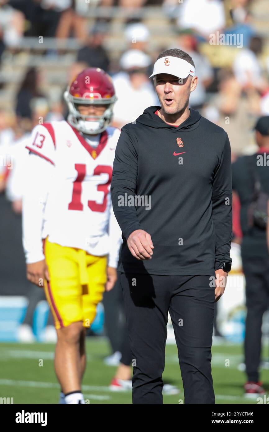 BOULDER, CO - SEPTEMBER 30: USC Trojans head coach Lincoln Riley during ...