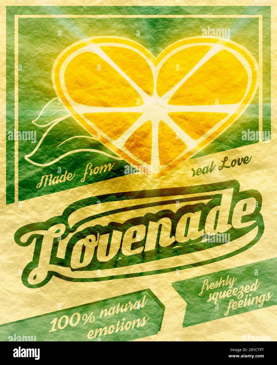 Colorful vintage Lemonade label poster Stock Photo - Alamy