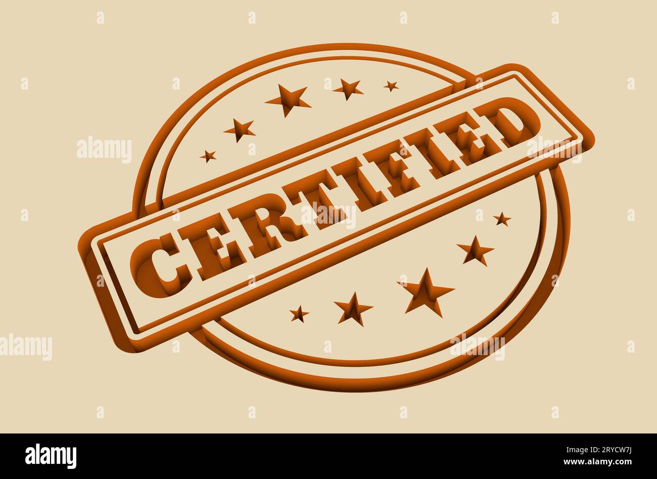 Engraved stamp with certified text Stock Photo - Alamy