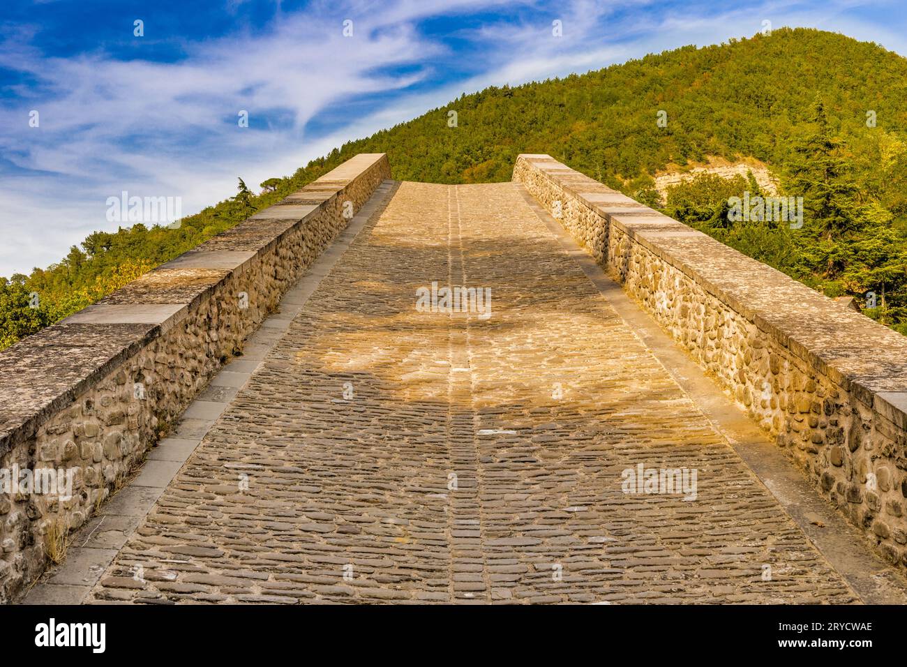 Sloping ramp of humpbacked bridge Stock Photo - Alamy
