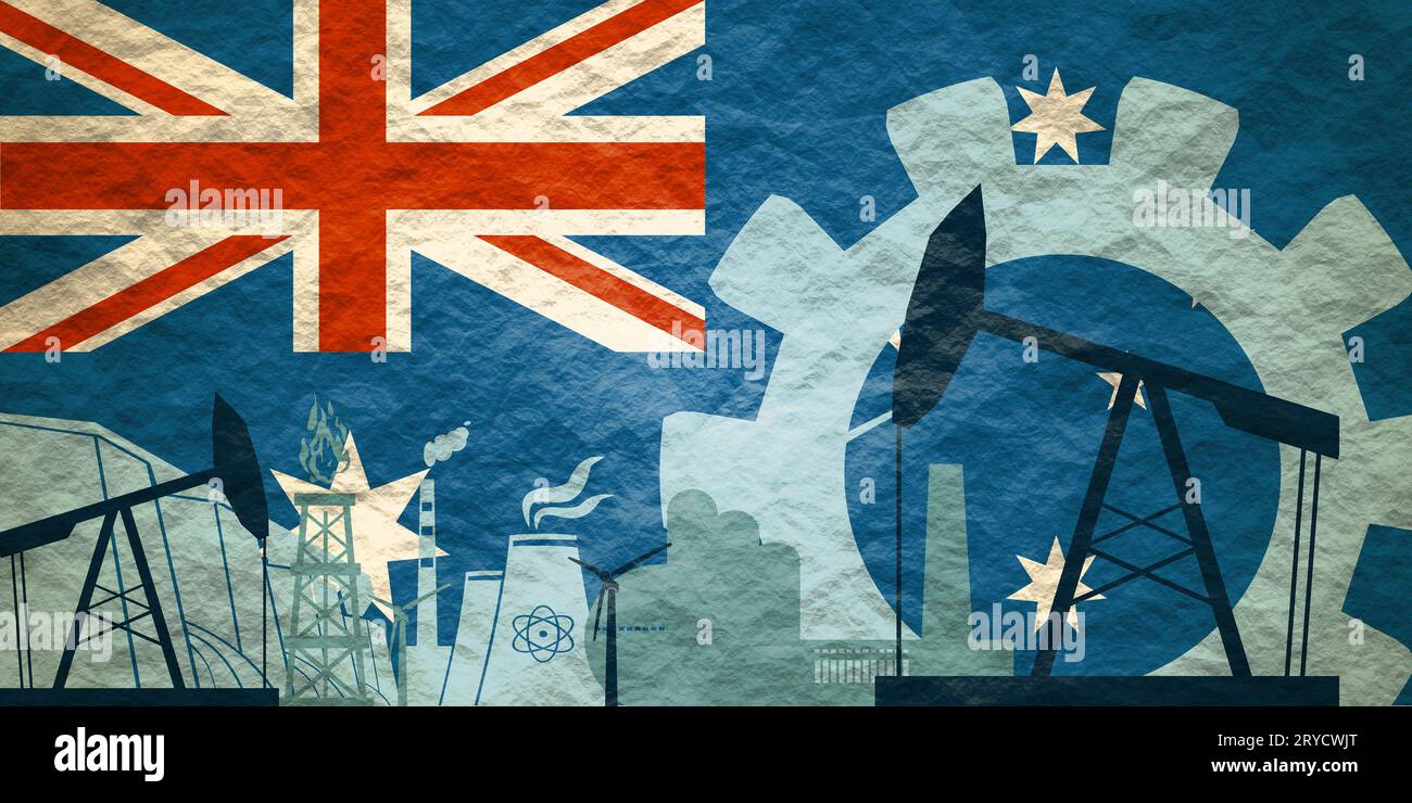 Energy and Power icons set with Australia flag Stock Photo - Alamy