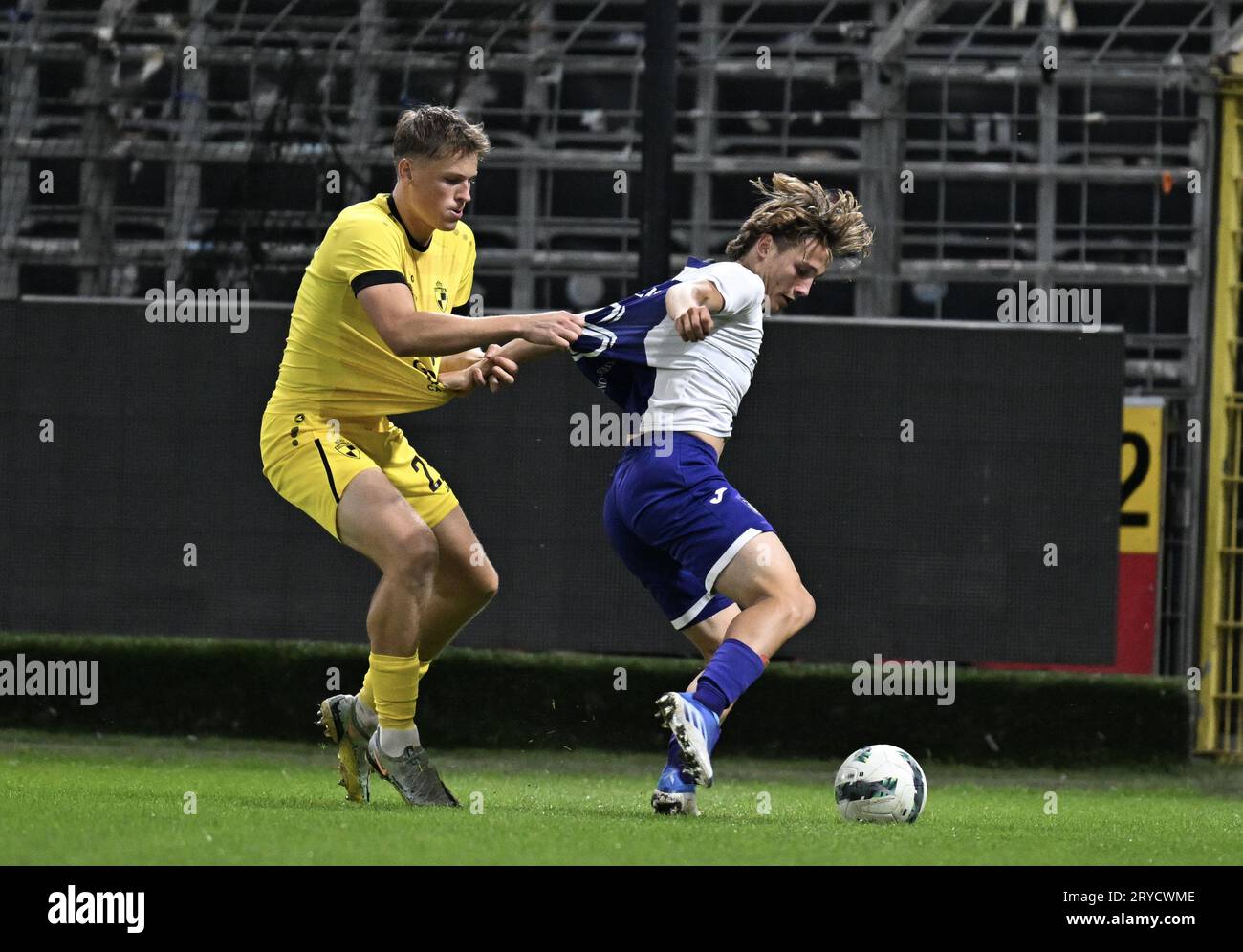 Brussels, Belgium. 30th Sep, 2023. Lierse's Viktor Boone and RSCA ...