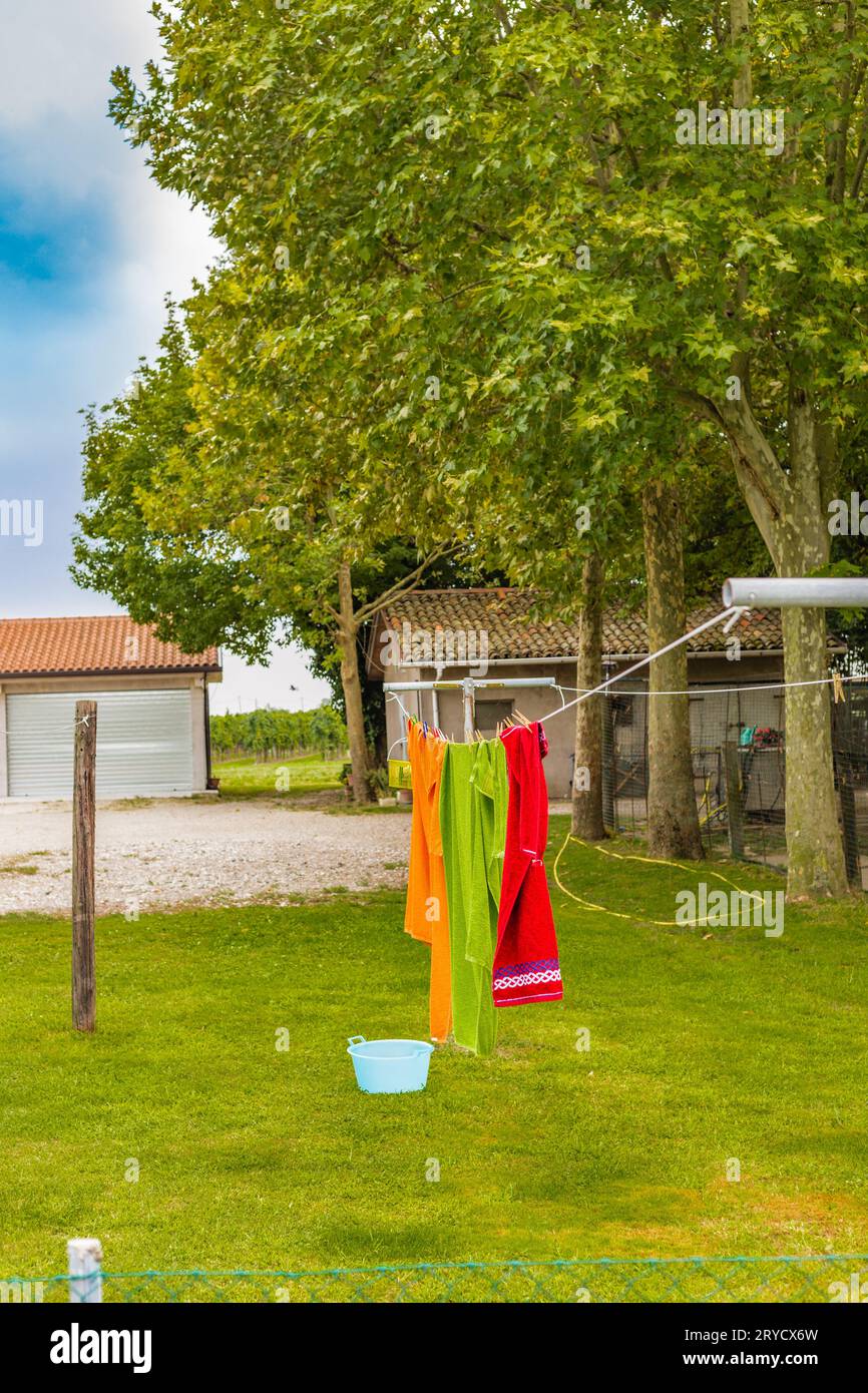 Laundry hanging in colorful hi-res stock photography and images - Alamy