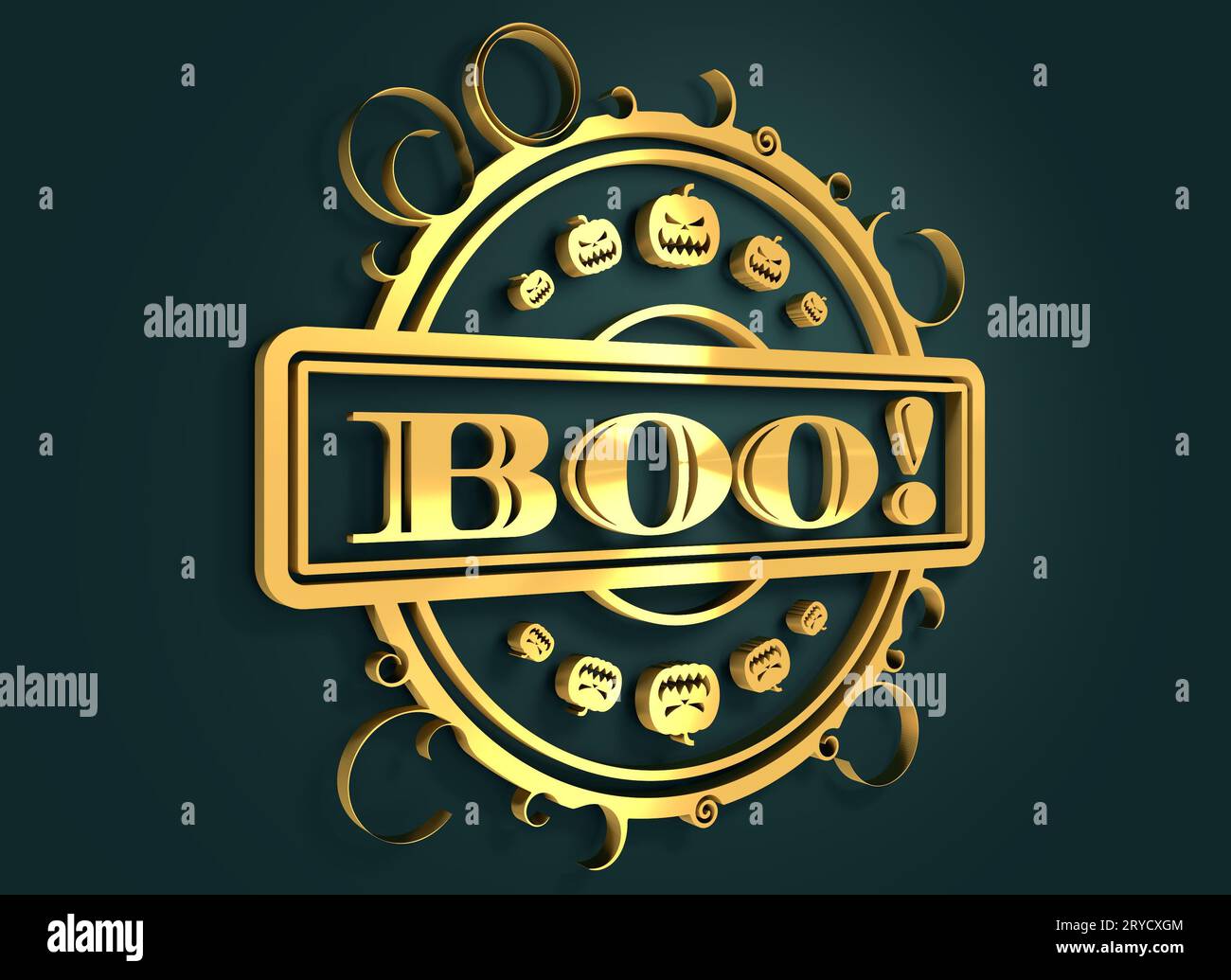 Engraved stamp with Boo text Stock Photo - Alamy