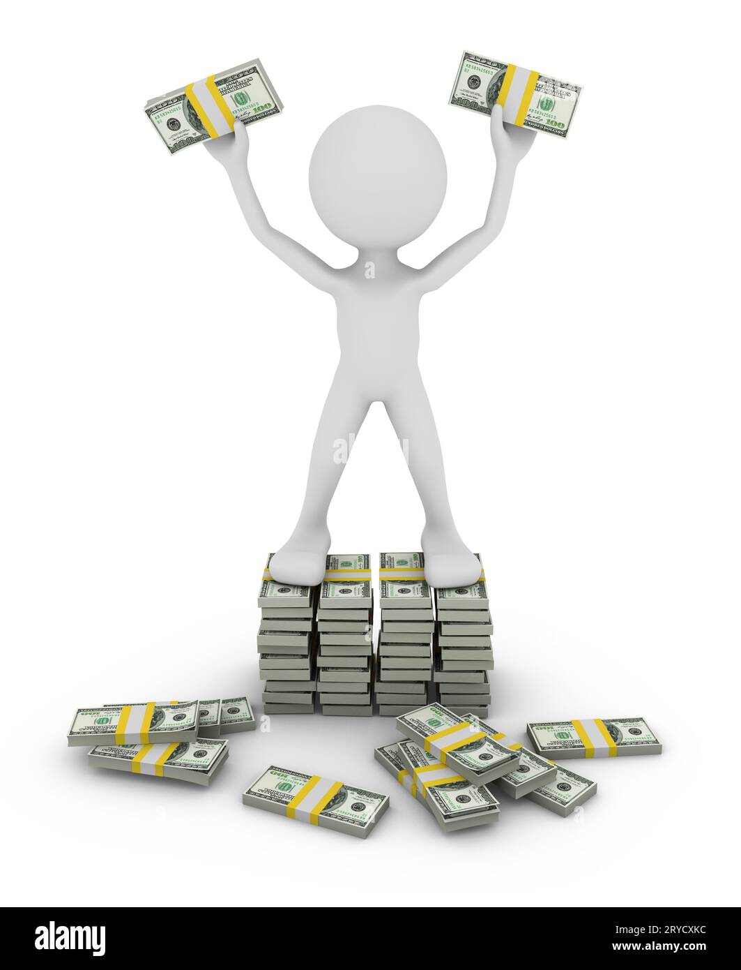 Pile of dollar packs Cut Out Stock Images & Pictures - Alamy