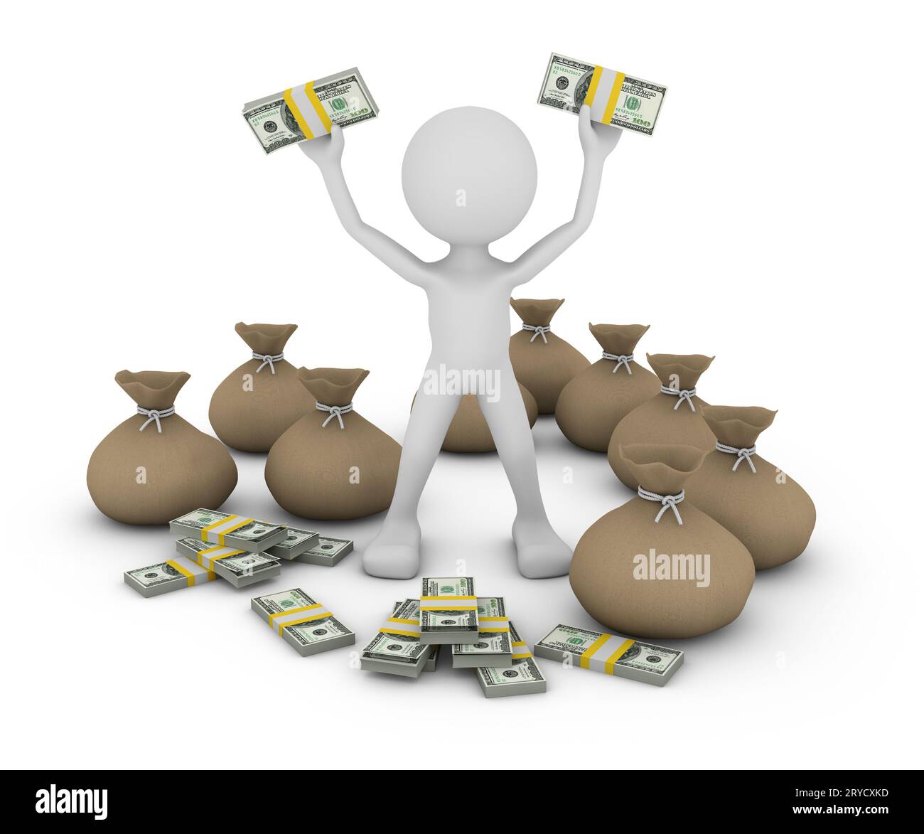 Pile of dollar packs Cut Out Stock Images & Pictures - Alamy