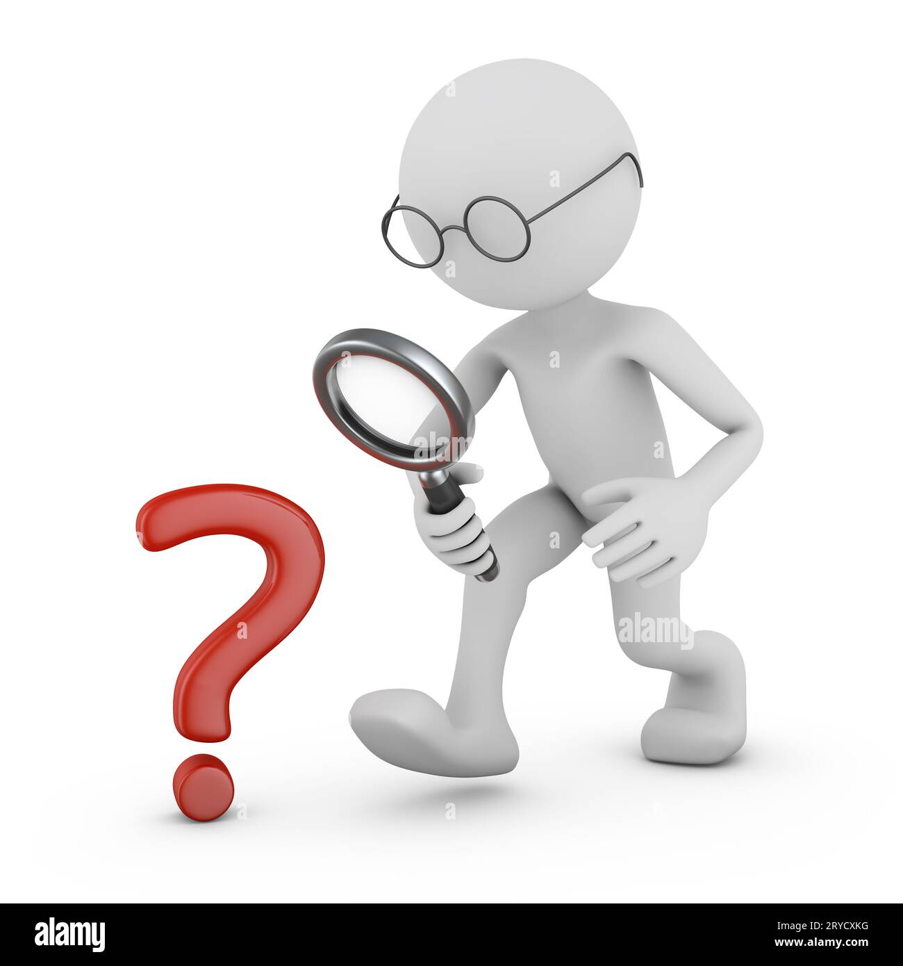 3d man magnifying glass red hi-res stock photography and images - Alamy