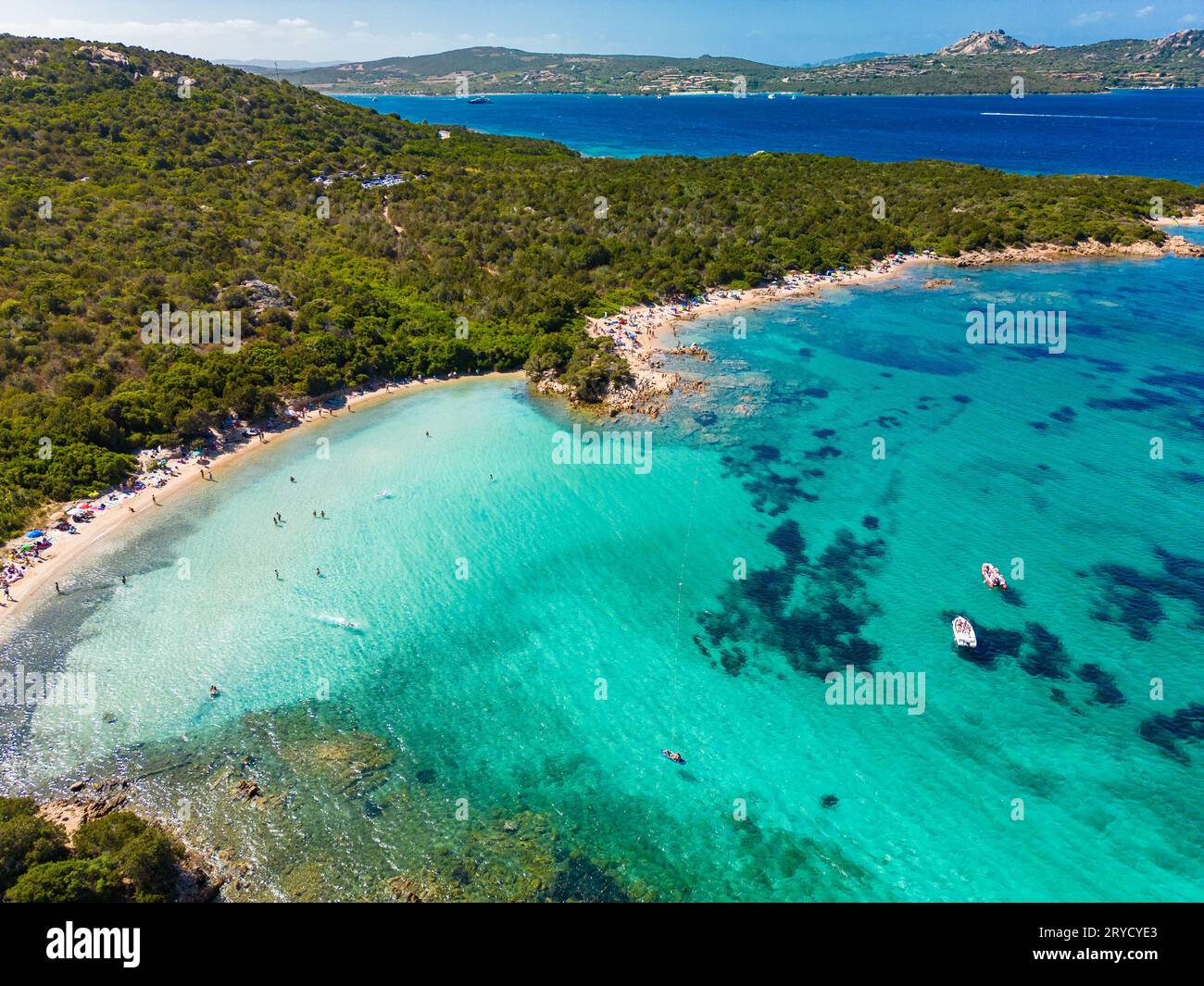 Le Piscine Beach near Cannigione, on the north coast of Sardinia, Italy ...