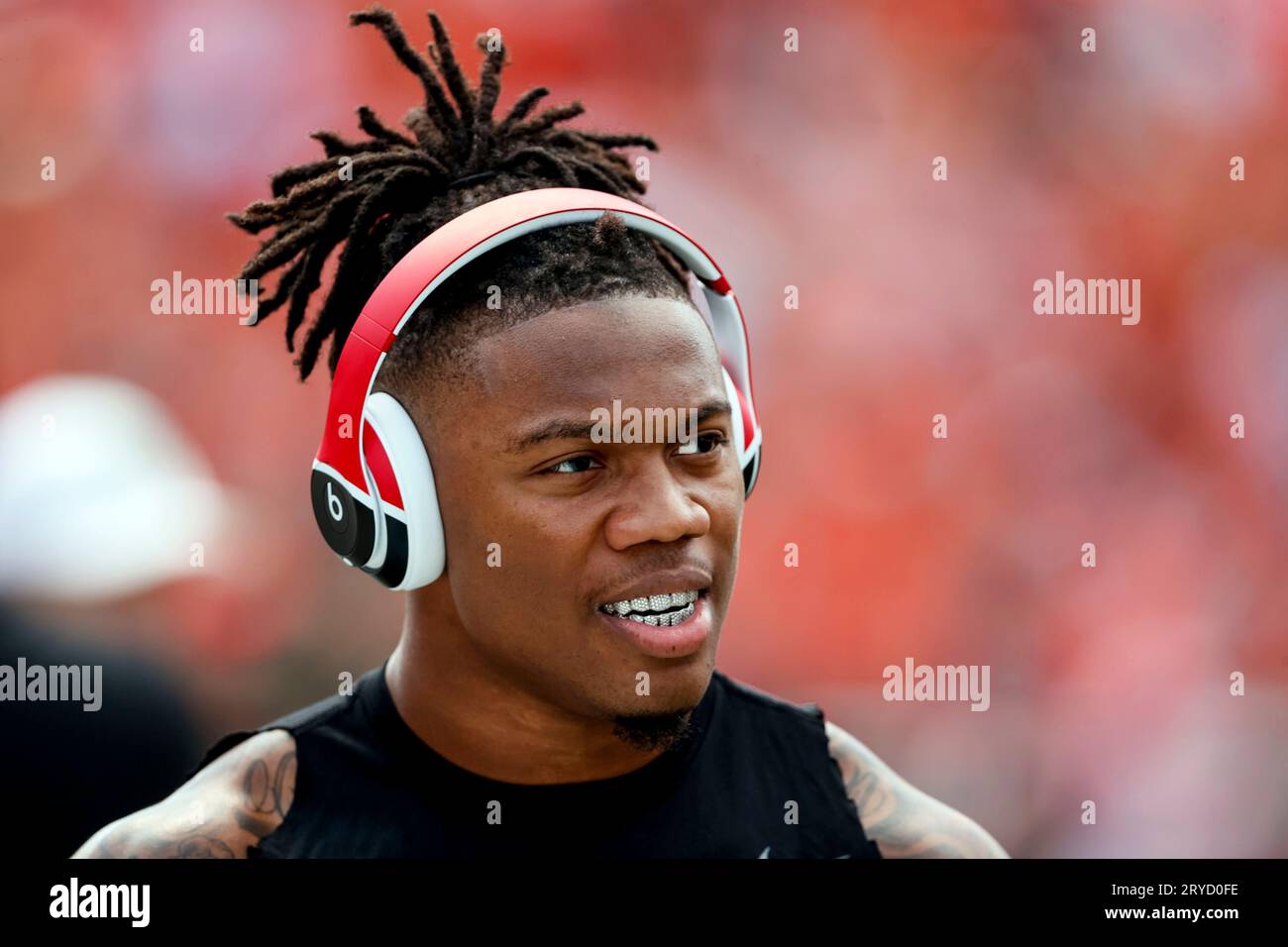 Georgia running back Branson Robinson warms up before an NCAA football ... Georgia running back Branson Robinson warms up before an NCAA football ...