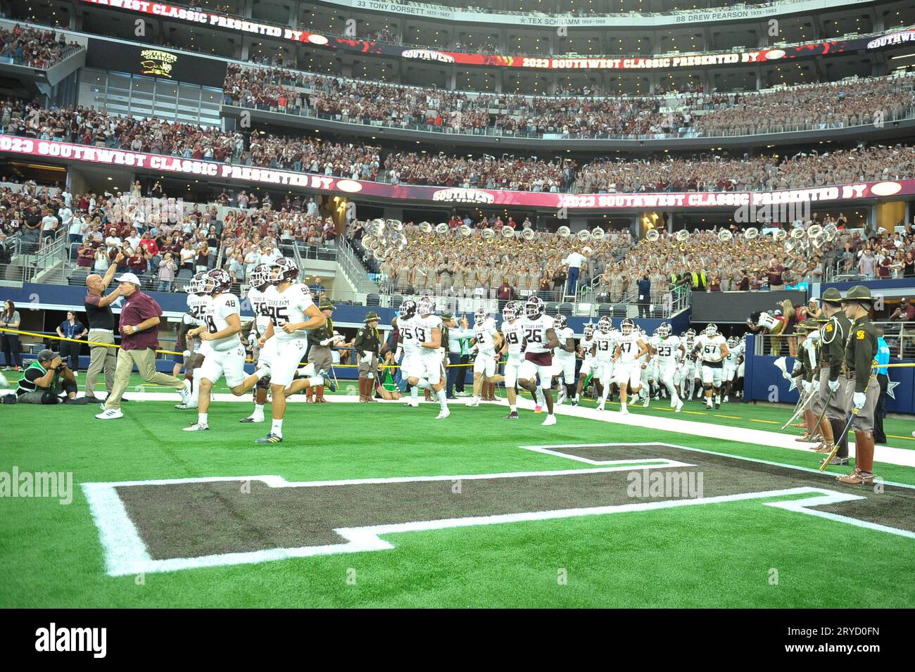 September 30, 2023: Texas A&M Aggies football team coming running out ...