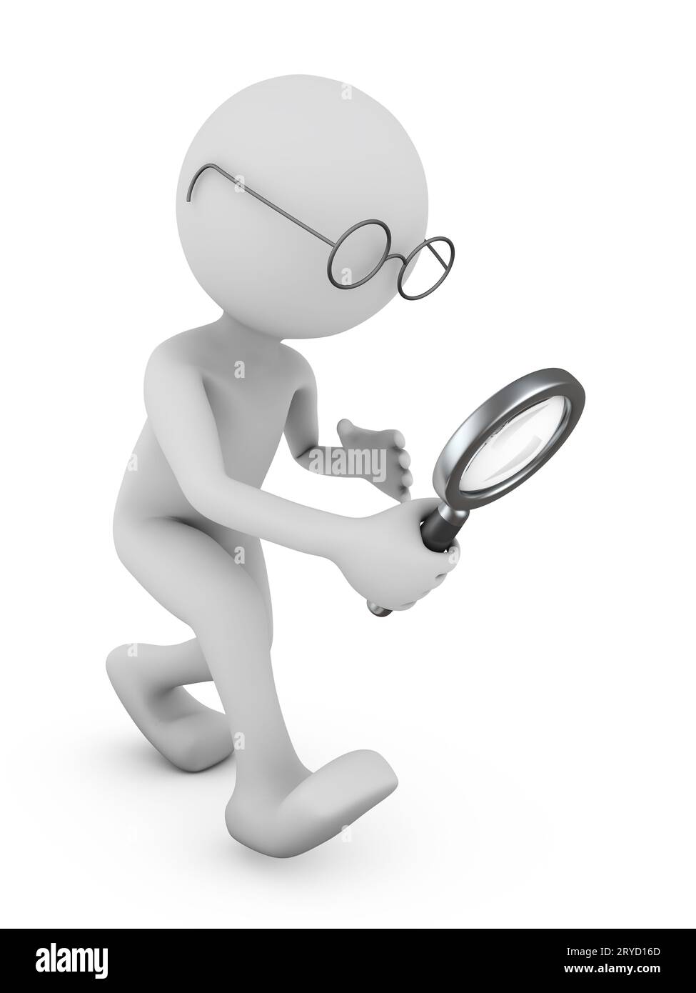 3d man with magnifying glass hi-res stock photography and images - Alamy
