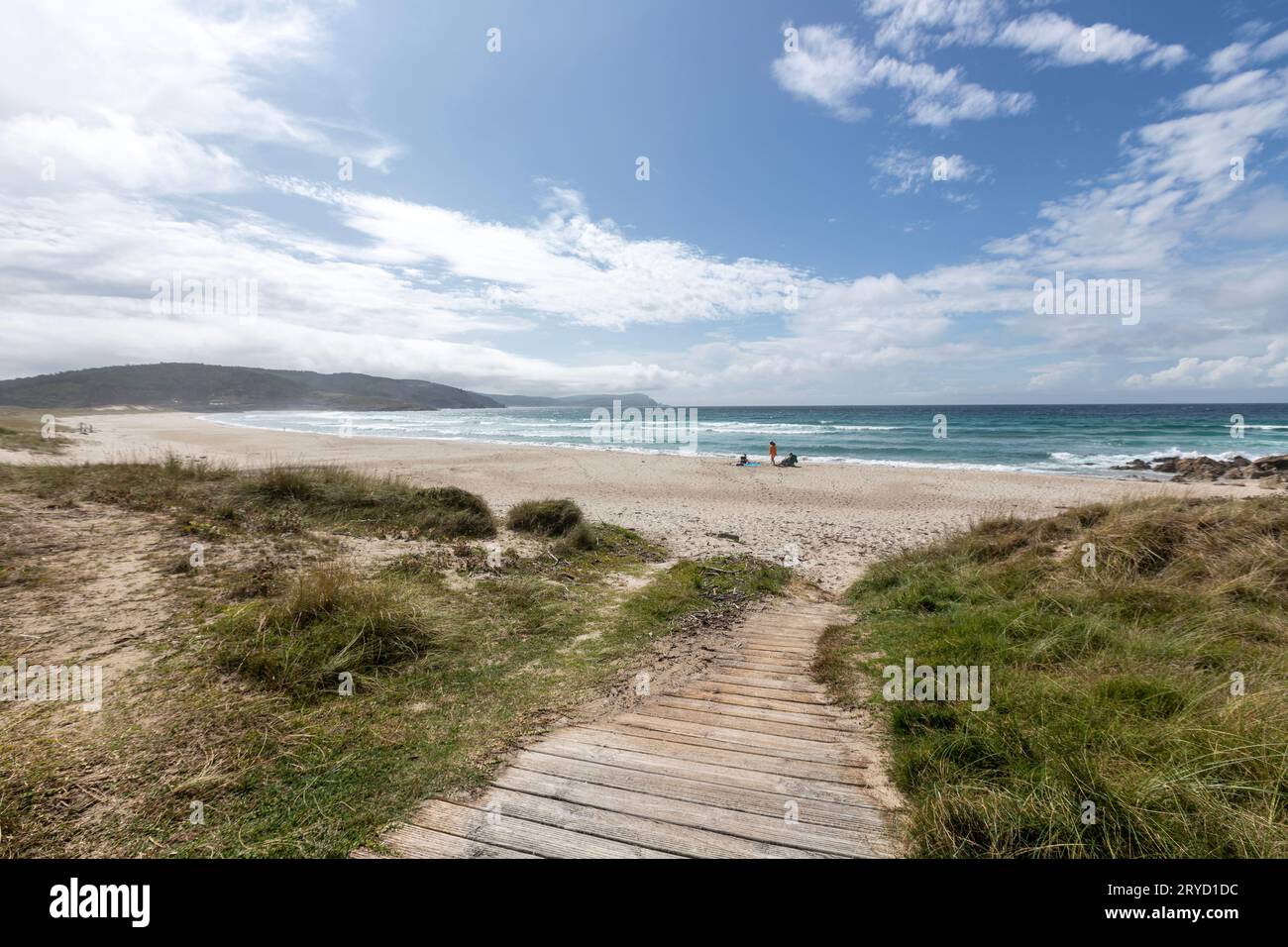 Family in Praia de Nemiña, A Coruna province, Galicia, Spain Stock ...
