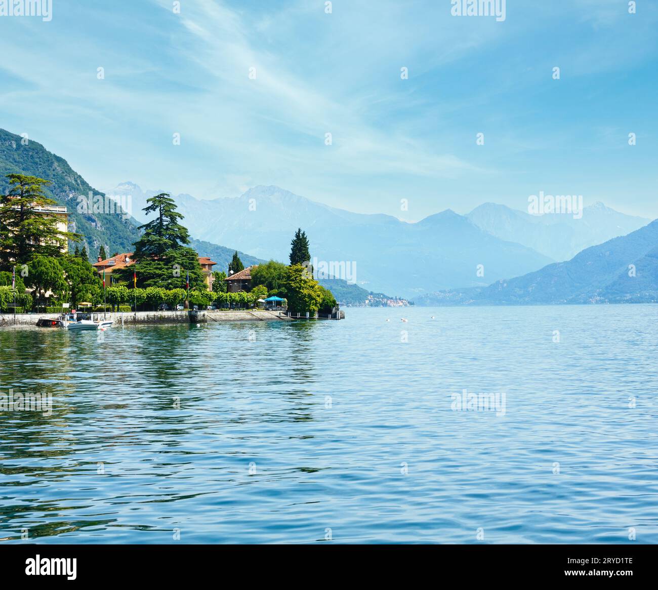 Lake Como (Italy) summer view from ship board Stock Photo - Alamy