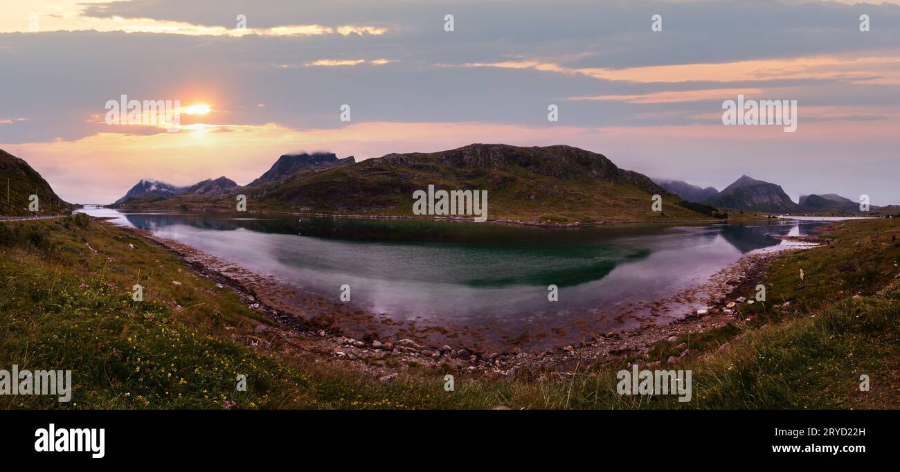 Cloudy sunset lofoten hi-res stock photography and images - Alamy