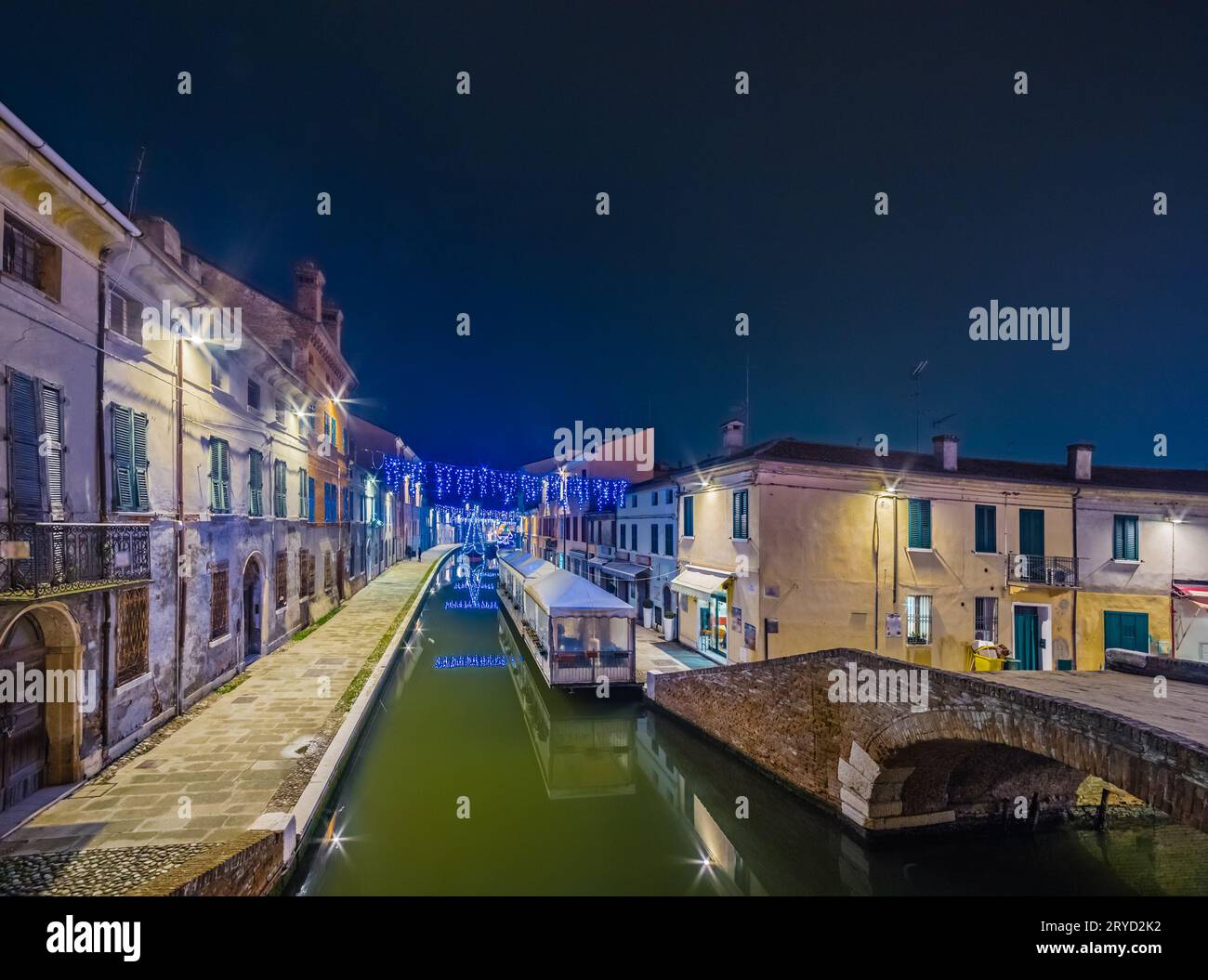 Night view of lagoon city Stock Photo - Alamy