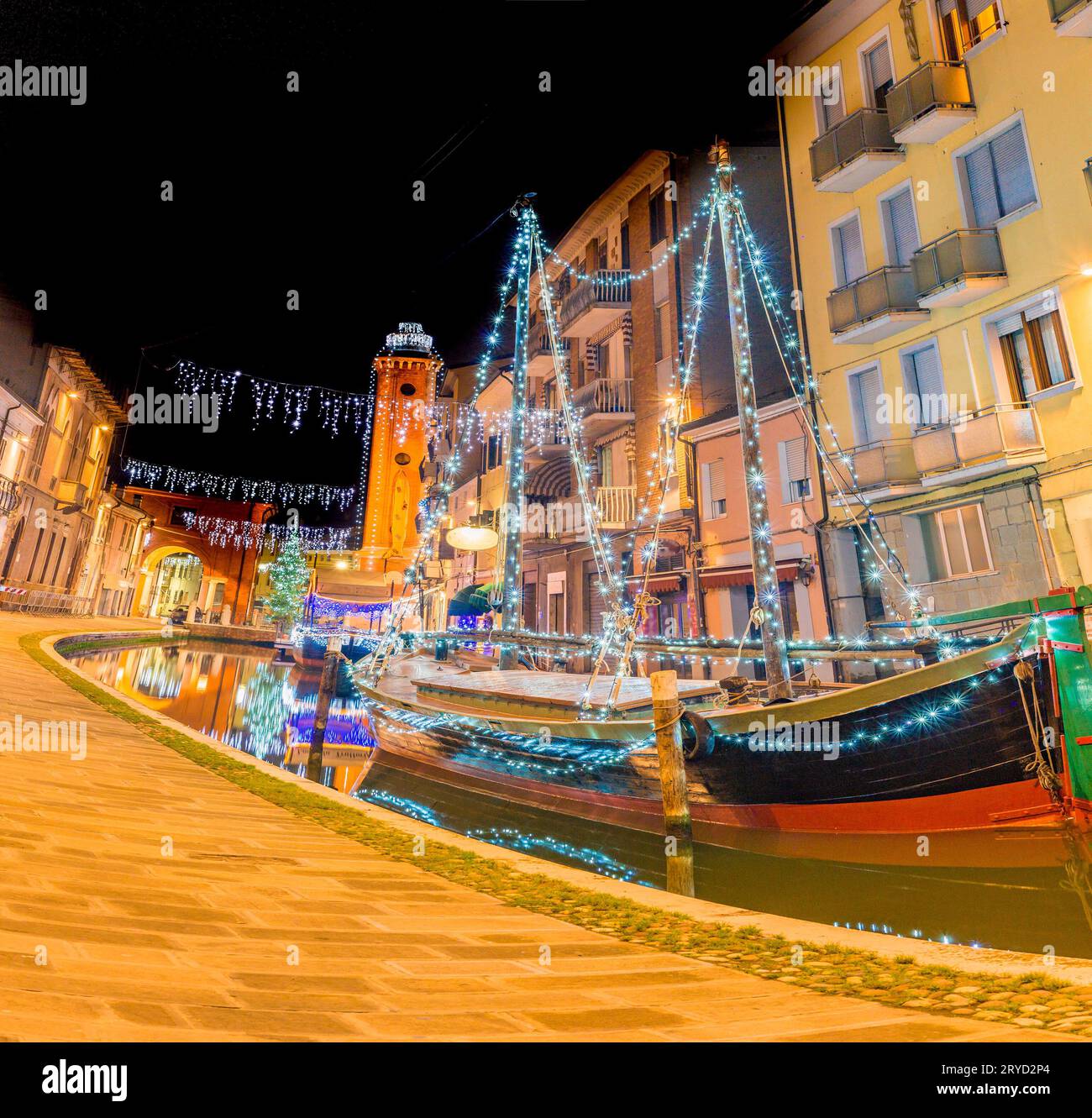 Night view of lagoon city Stock Photo - Alamy