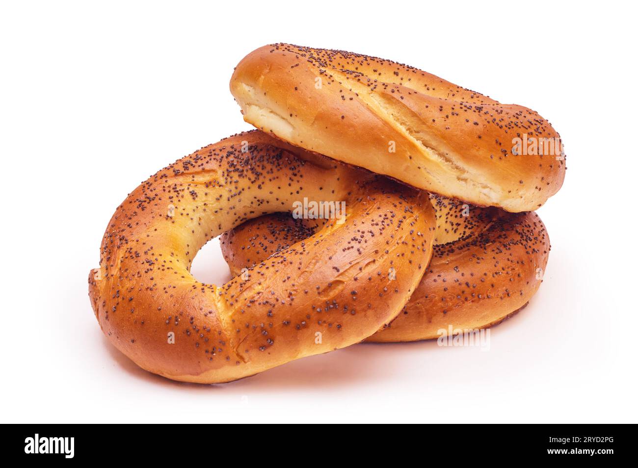 Three bagel with poppy seeds Stock Photo - Alamy